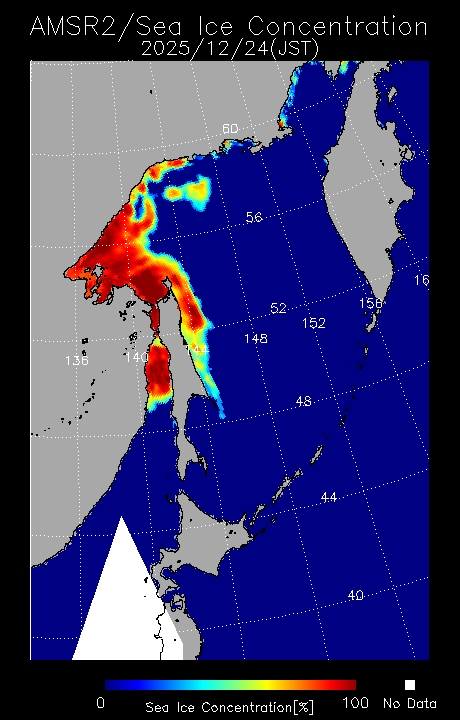 Sea Ice Distribution in the Sea of OkhotskLarger Image Page-JAXA EORC