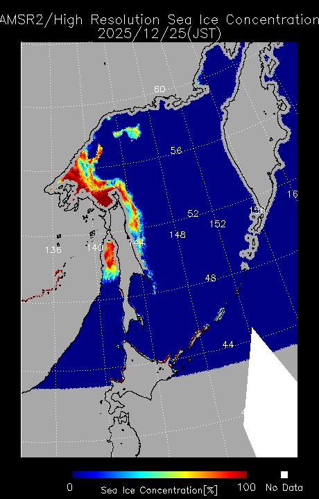 Sea Ice Distribution in the Sea of OkhotskLarger Image Page-JAXA EORC